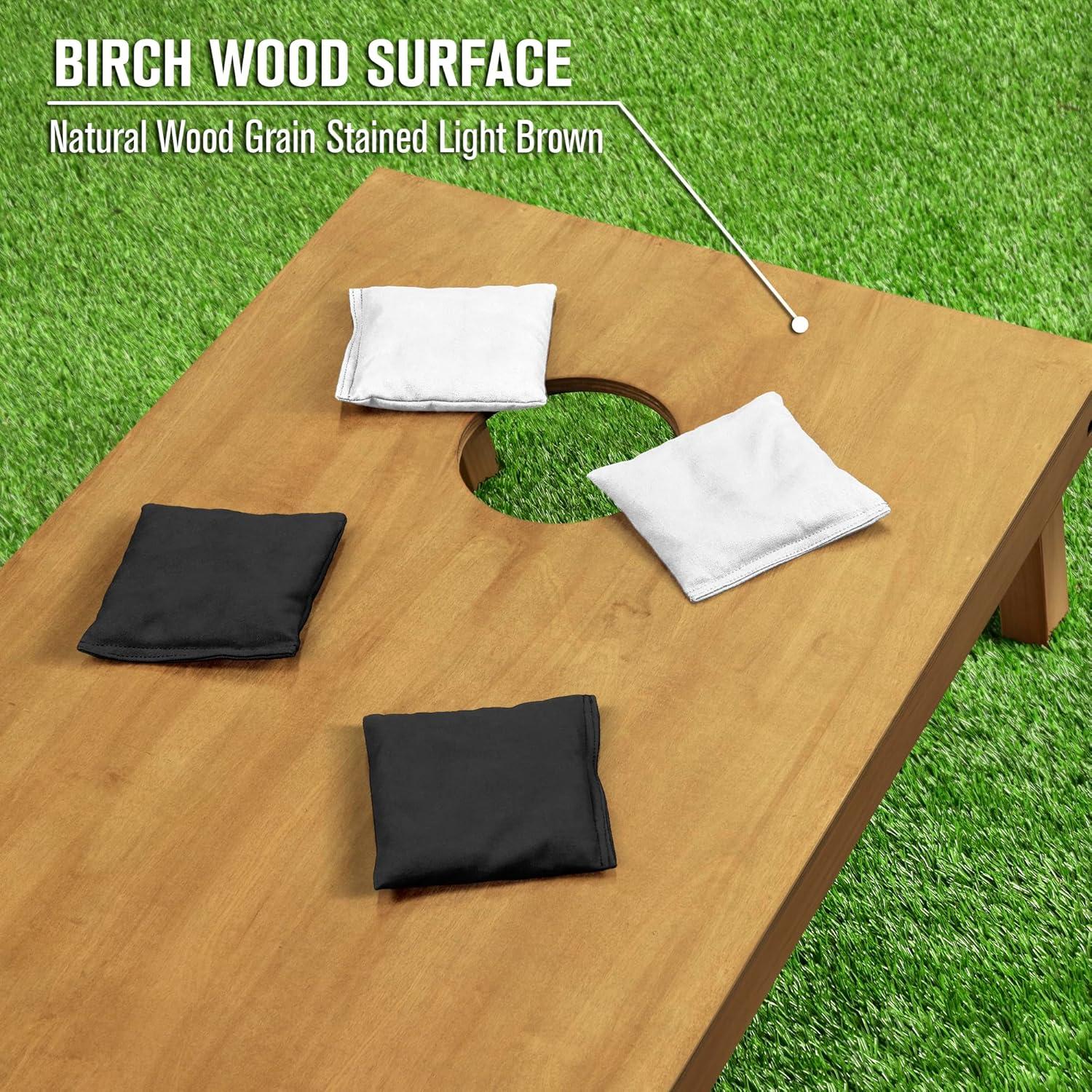 GoSports 4 ft x 2 ft Regulation Size Wooden Cornhole Boards Set with ...