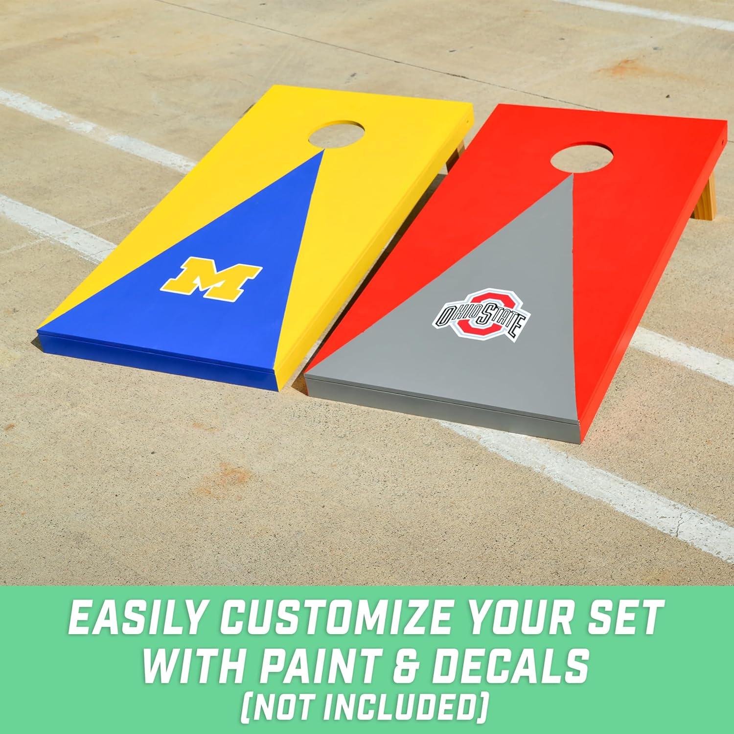 GoSports 4 ft x 2 ft Regulation Size Wooden Cornhole Boards Set with ...